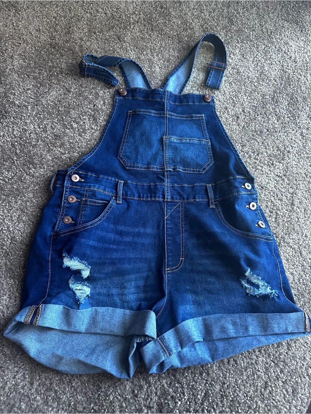 No Boundaries | Shorts | No Boundaries Dark Blue Denim Short Overalls ...